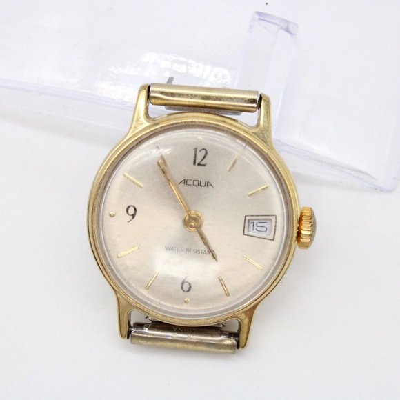ACQUA | Accessories | Vintage Acqua Automatic Watch Womens Gold Tone ...